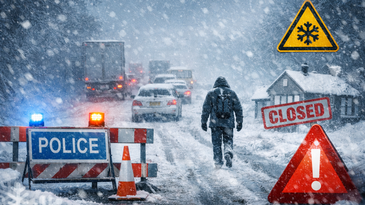 Amber weather warning: 30cm of snow and school closures across UK