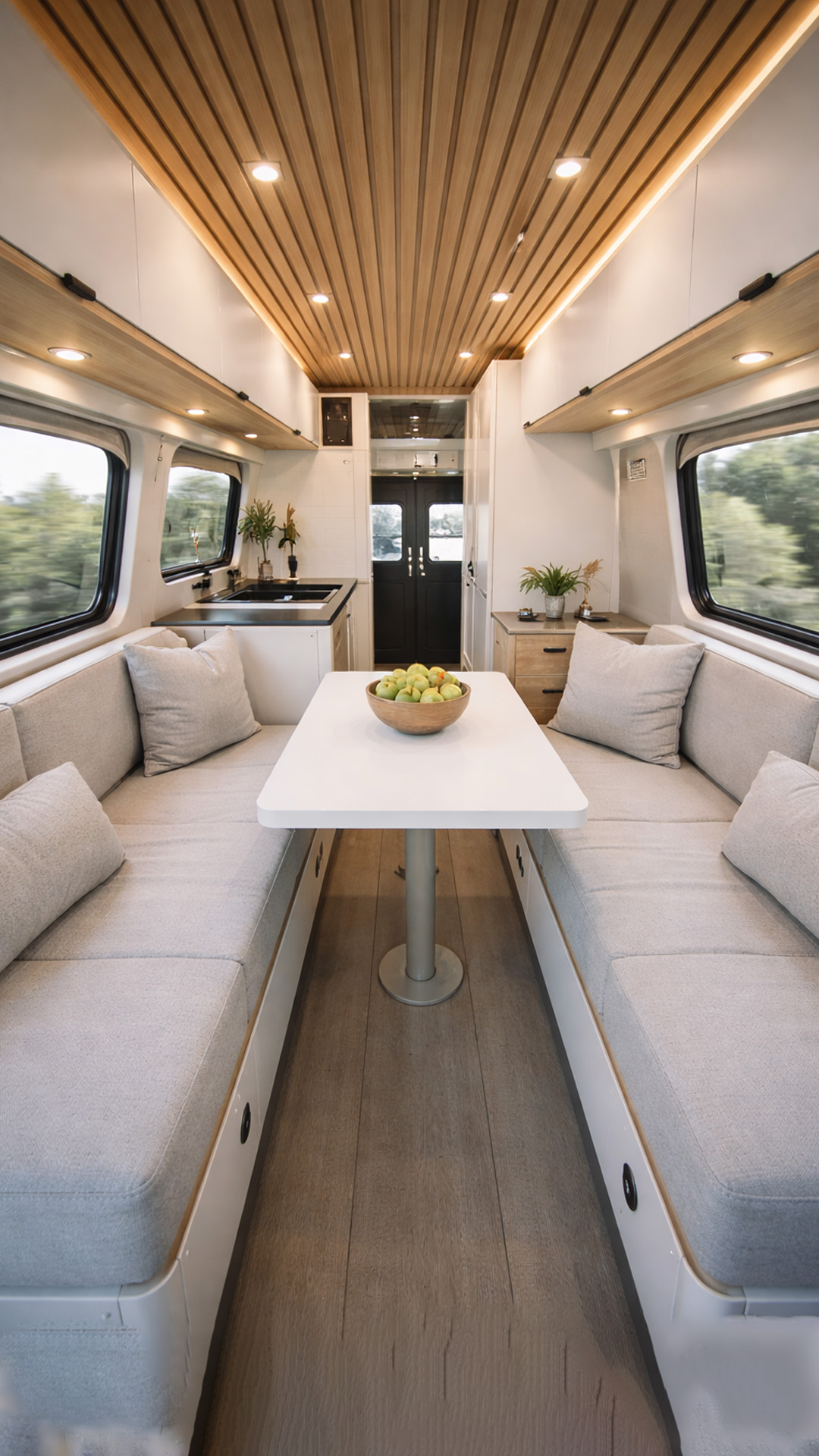 Inside a fully equipped adventure van