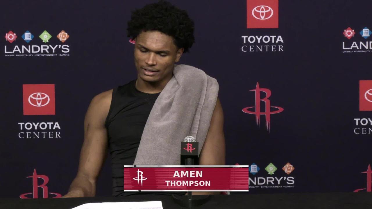 Rockets 100, Suns 97: Amen Thompson postgame media availability