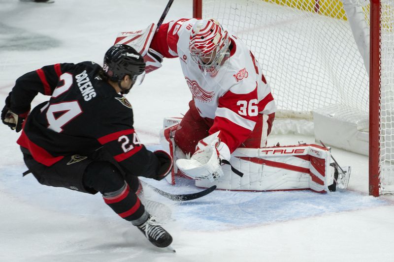 John Gibson carries Red Wings to win in Ottawa