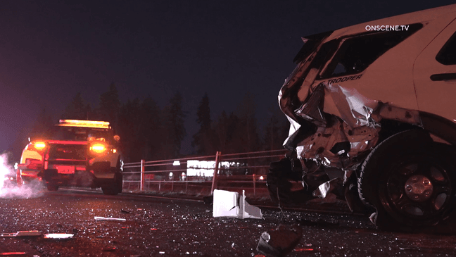 WSP trooper hospitalized after patrol car struck from behind on SR 512