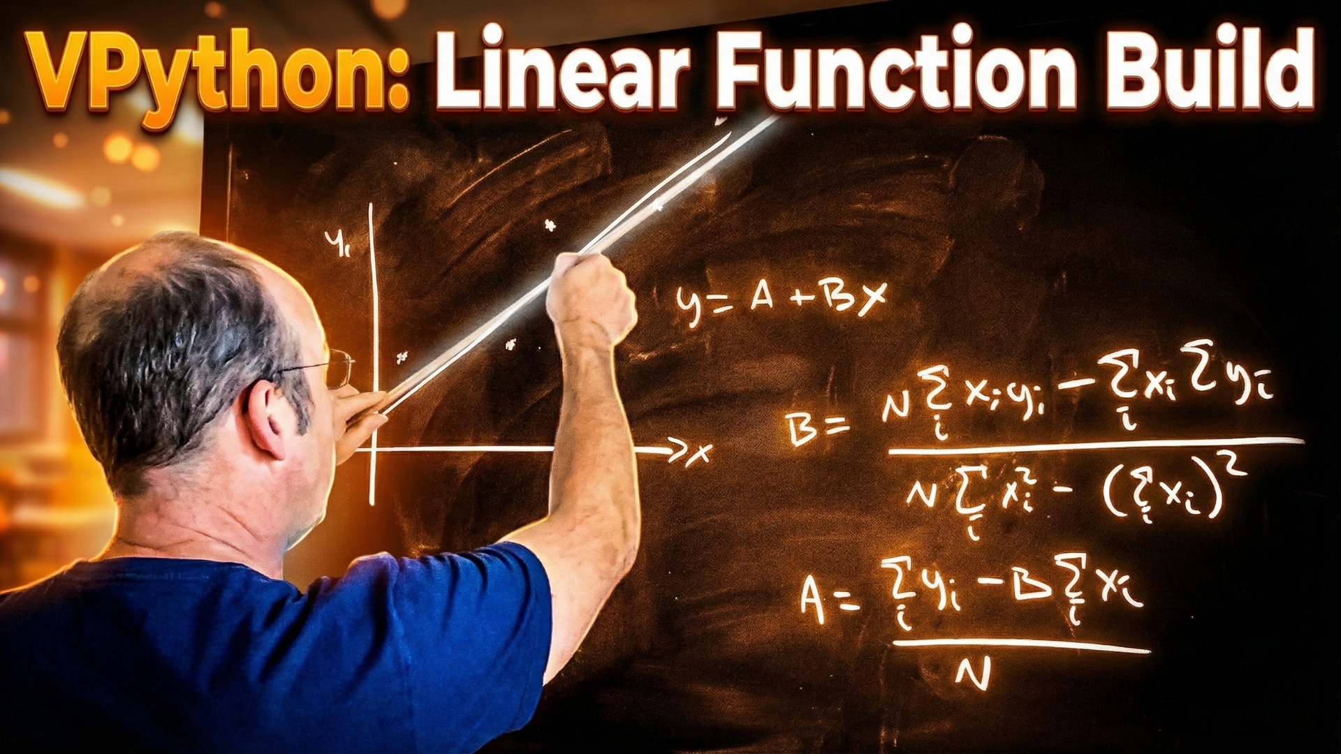 Python physics: Create a linear regression function using VPython