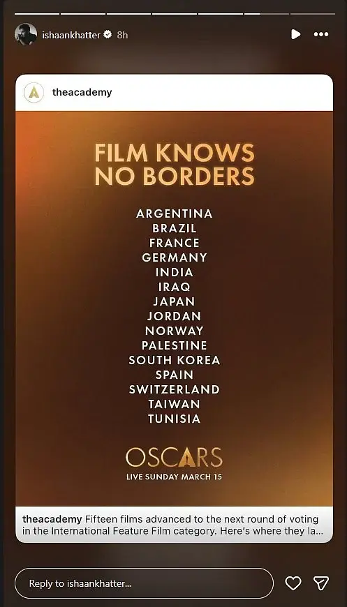 Academy Awards 2026: India's 'Homebound' advances to round of 15