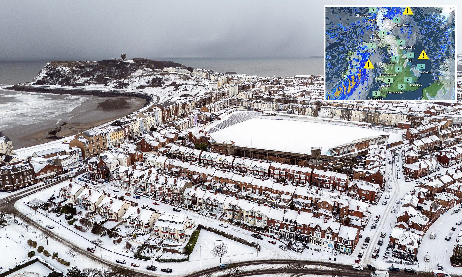 Temperatures hit minus 12C in the south as snow and cold snap shut ...