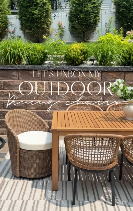 Unboxing World Market outdoor swivel dining chairs | Patio upgrade
