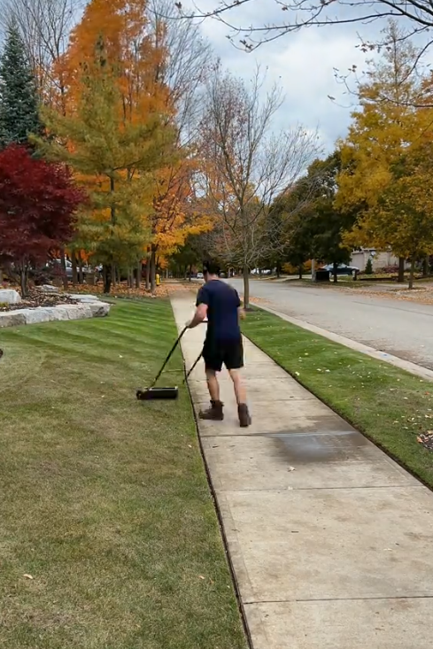 Quick lawn cleanup, mow & roll | Satisfying stripe process