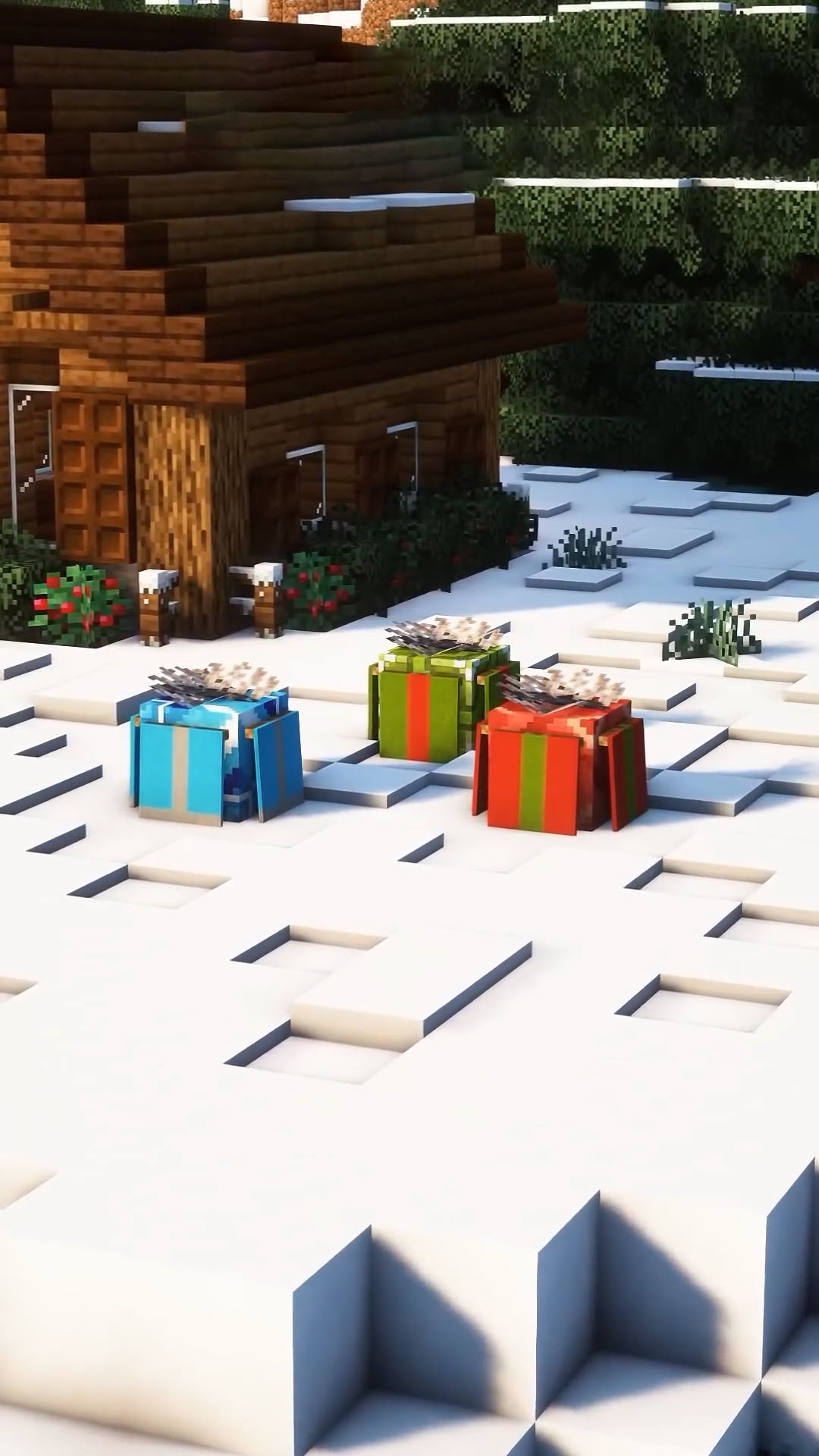 Christmas gift box decorations in Minecraft survival