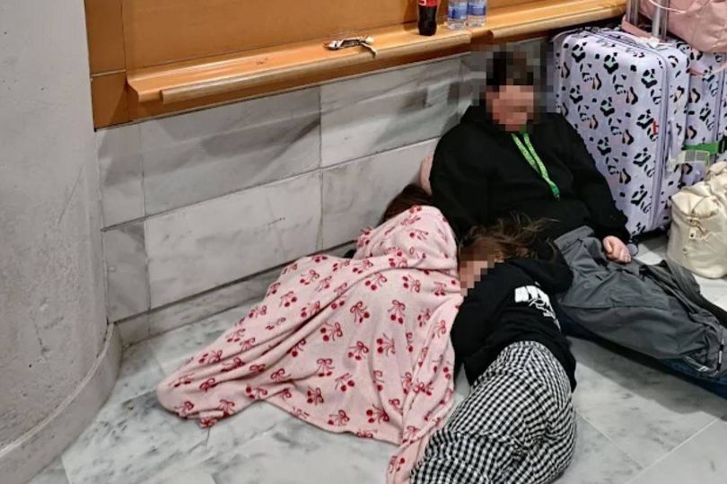 Passengers spend night on airport floor after Jet2 Manchester flight ...