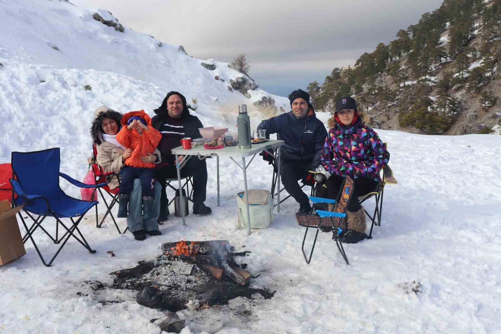 Denizli Nikfer Kayak Merkezi’nde yoğunluk erken başladı