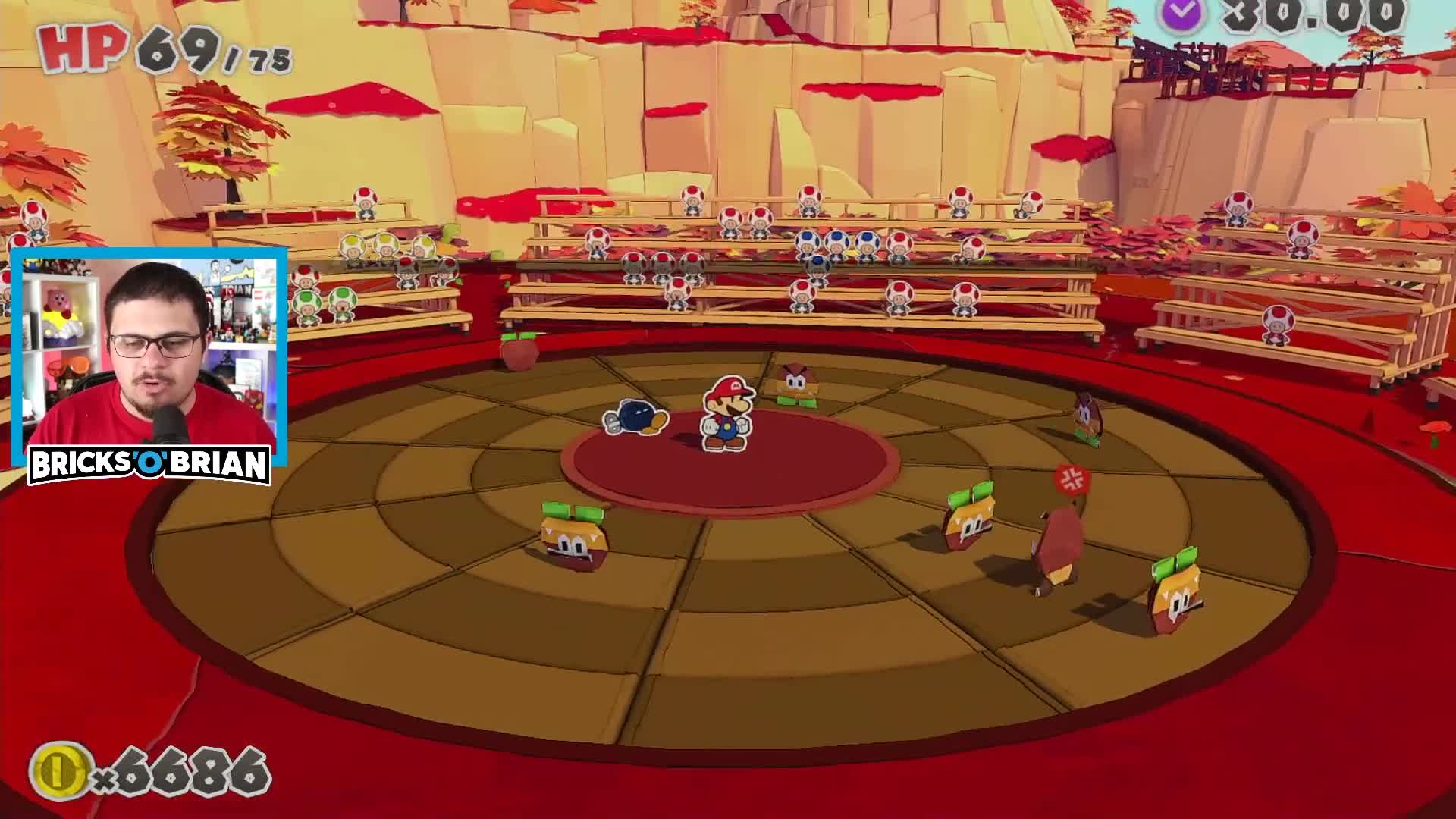 Bobby go bye bye! - Paper Mario Origami King with Bricks 'O' Brian