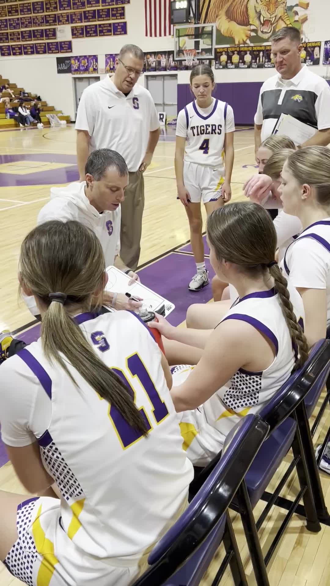 Sherrard Girls Basketball bench during their win over Monmouth-Roseville