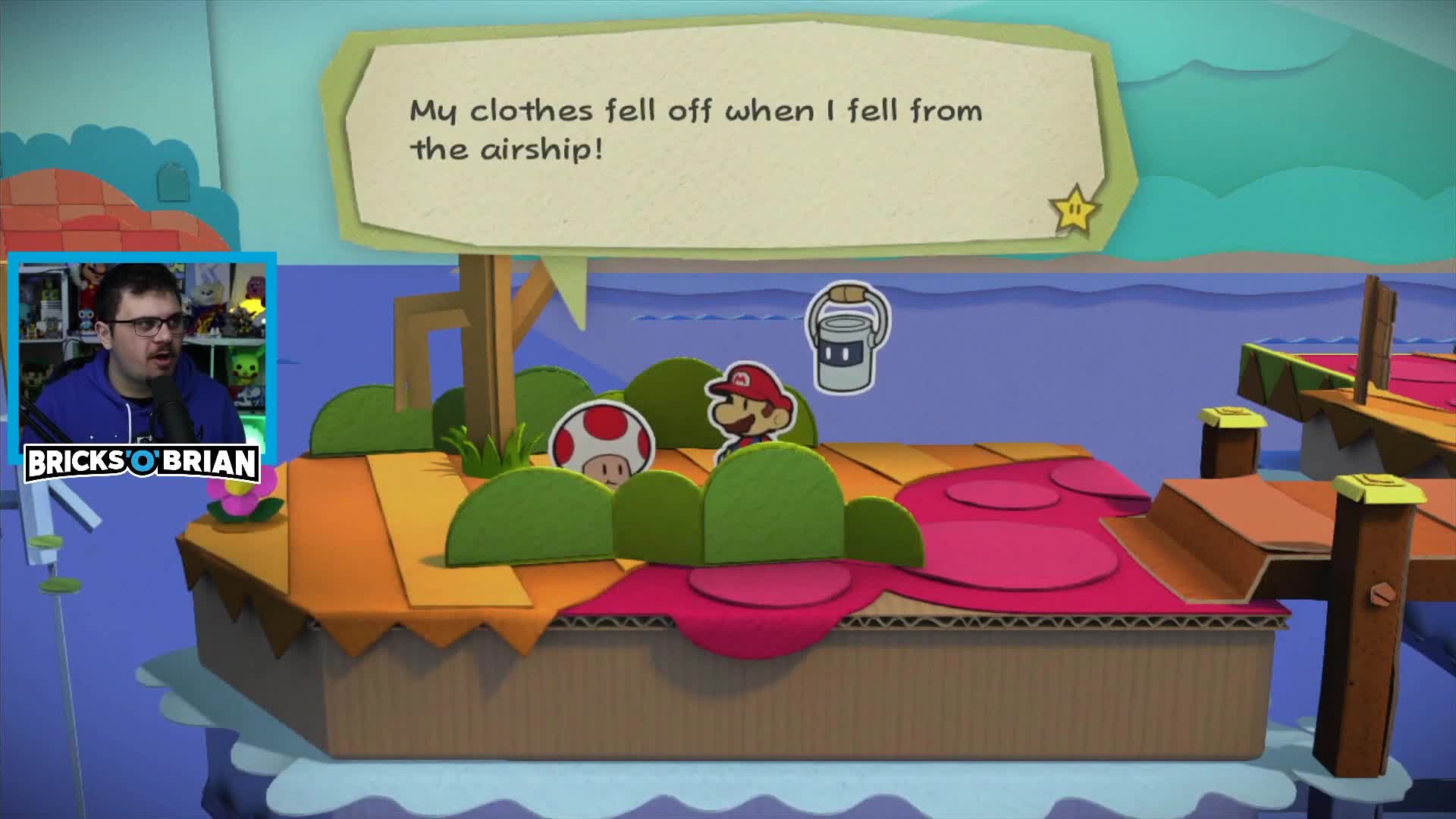 Here come the waterworks! - Paper Mario Color Splash with Bricks 'O' Brian