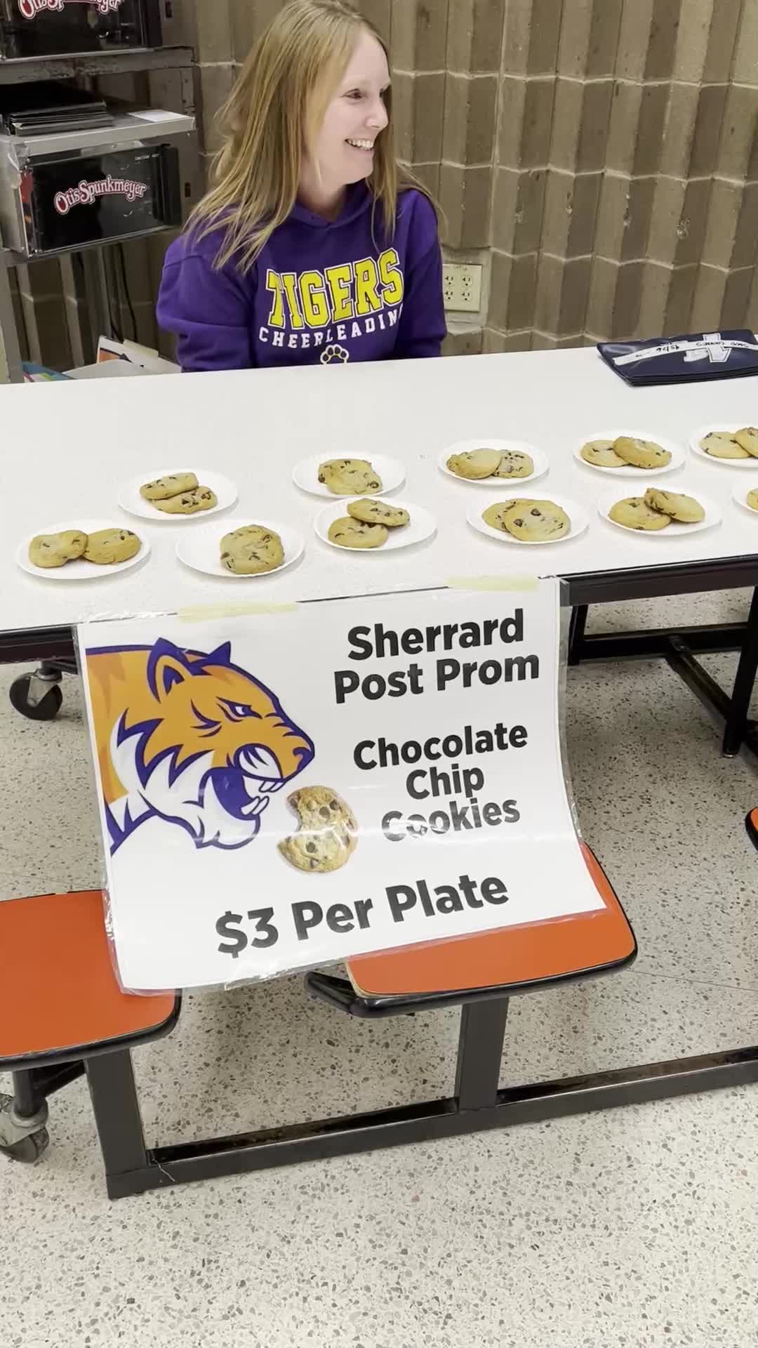Chocolate Chip cookies fund raiser at Sherrard High School