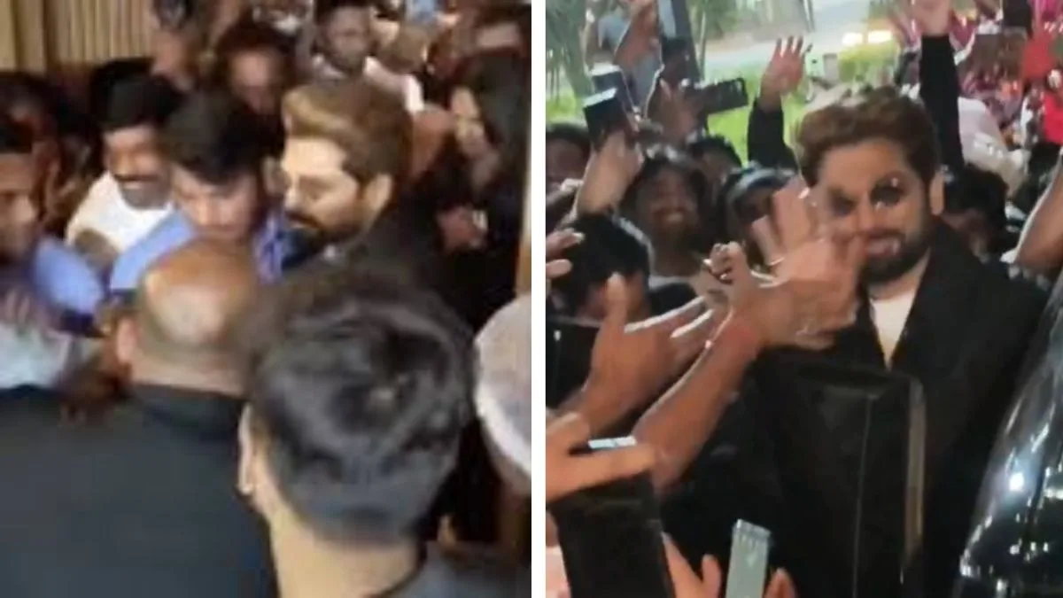 Allu Arjun mobbed by fans at Hyderabad’s Cafe Niloufer while stepping ...