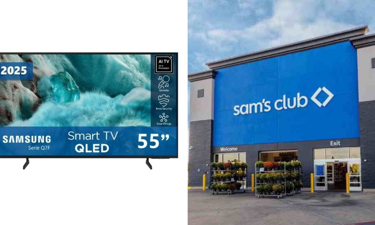 Pantalla smart TV Samsung QLED 4K de 55 pulgadas se encuentra en ...