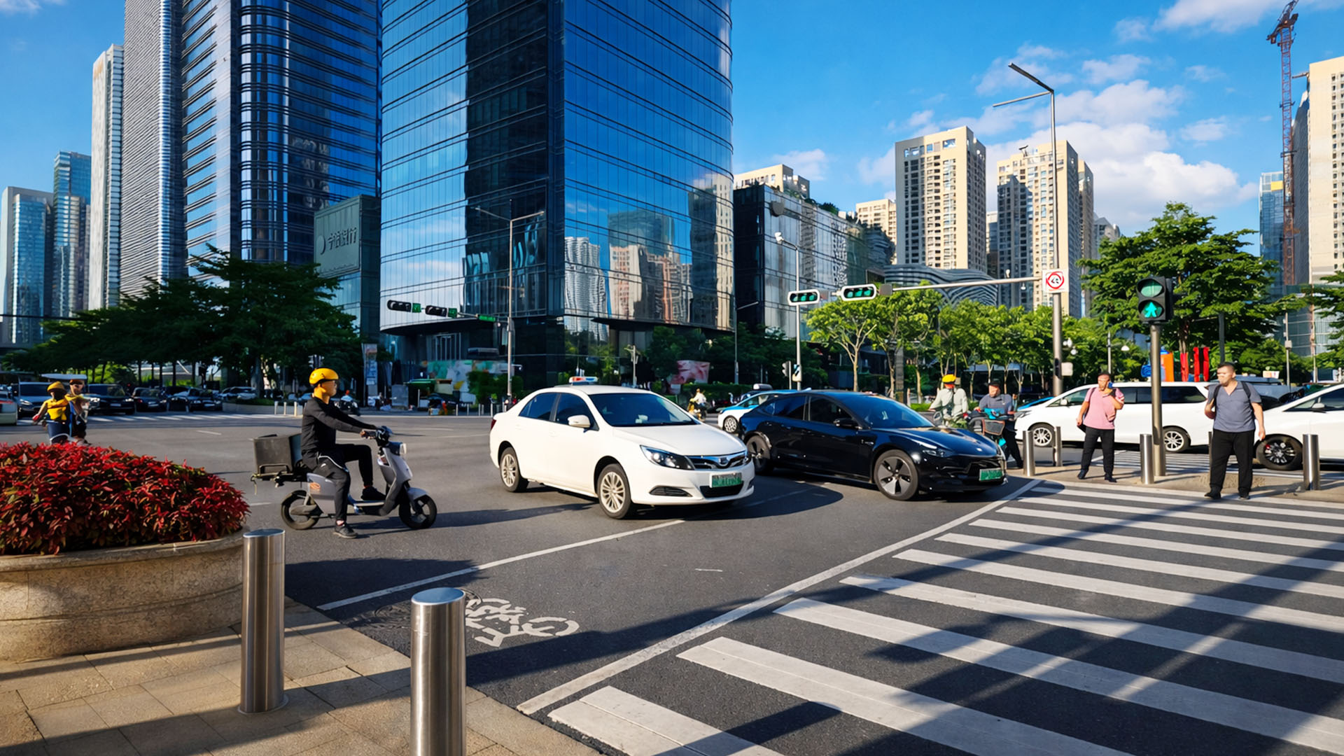 Crossing streets in Shenzhen China feels effortless