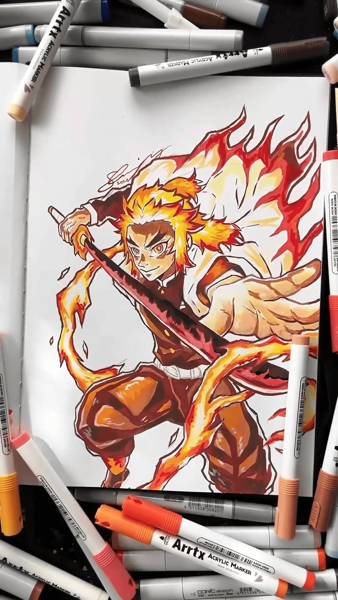 Drawing with acrylic paint markers