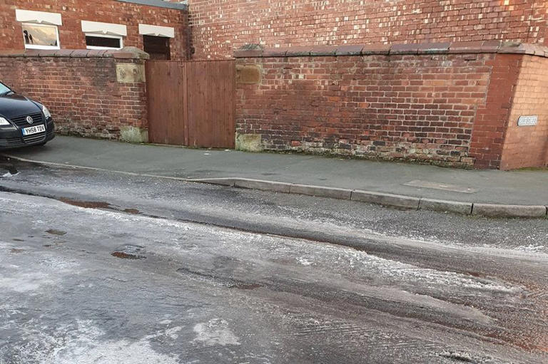 Hazardous 'ice rink' formed in Leyland after water leak repairs fail