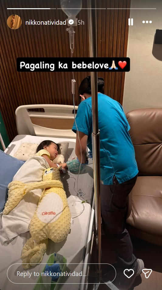 Nikko Natividad’s one-year-old baby diagnosed with pneumonia