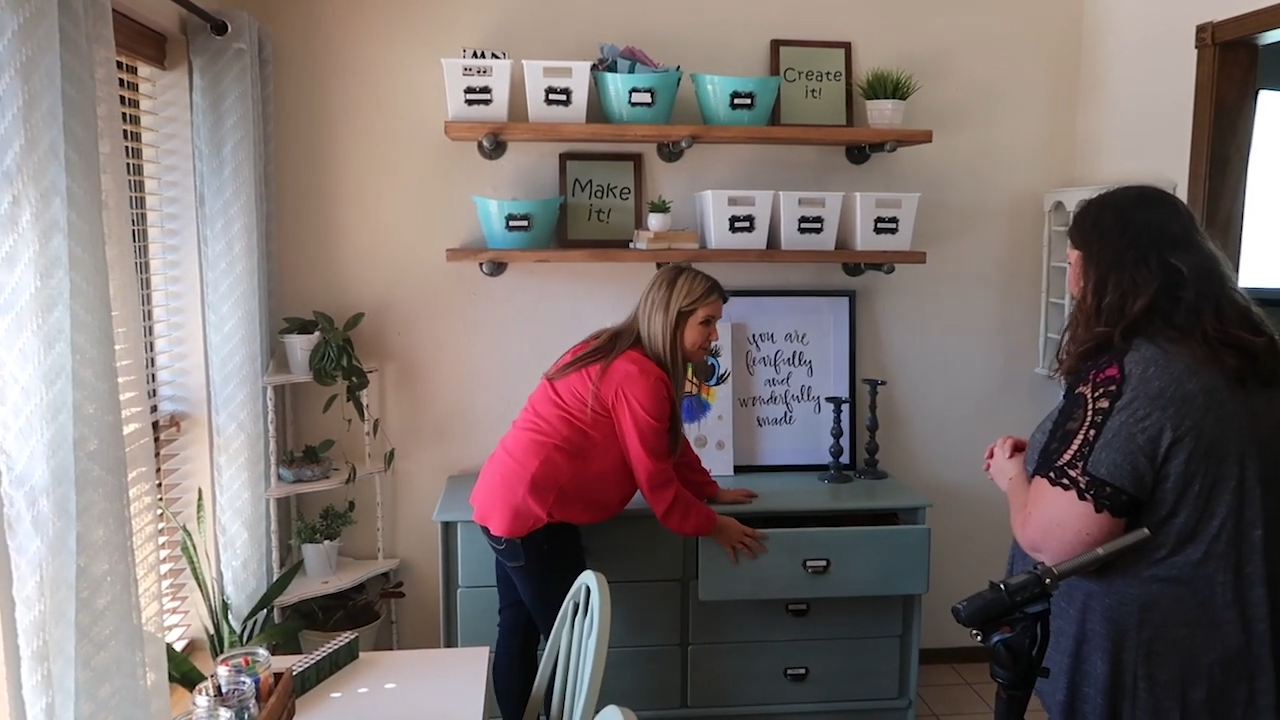 Surprise craft room makeover transformation