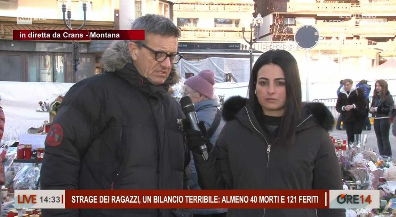 Crans-Montana, inviata della trasmissione Ore 14 colpita con acqua ...