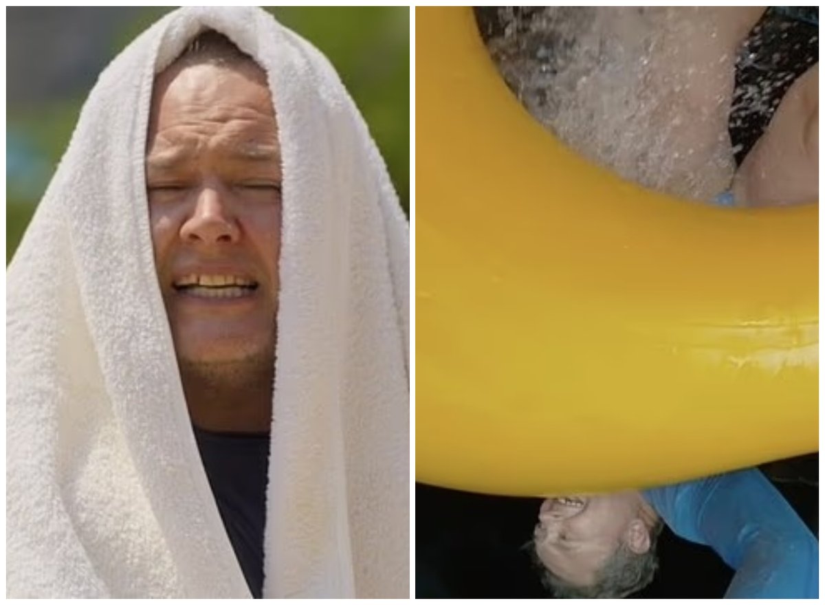 Alan Carr goes viral as fans hail waterslide fall 'TV moment of year'