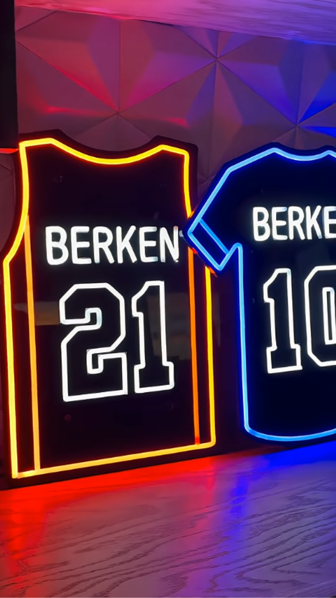 Custom neon jersey sign for home decor