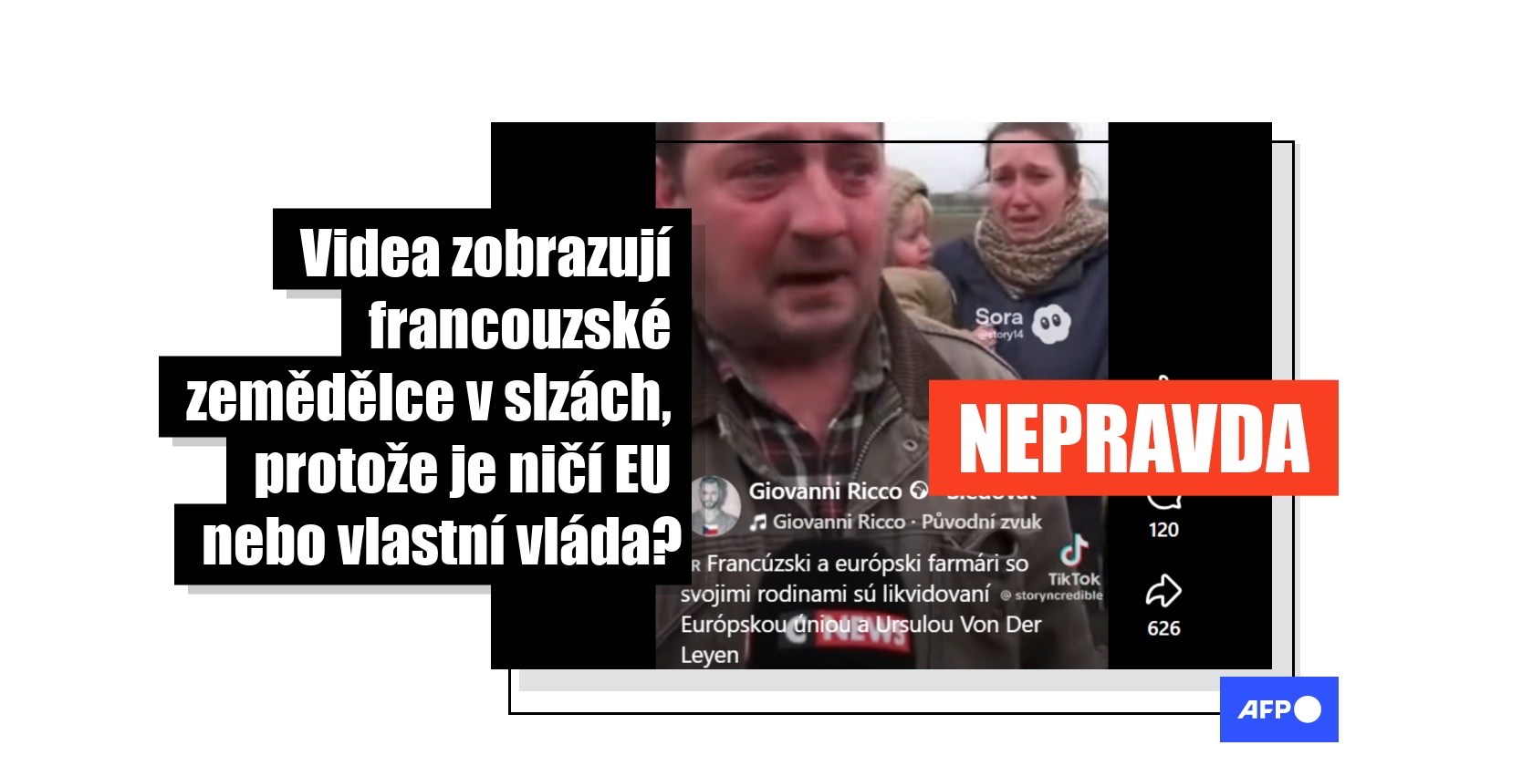 Videa plačících francouzských farmářů jsou dílem umělé inteligence