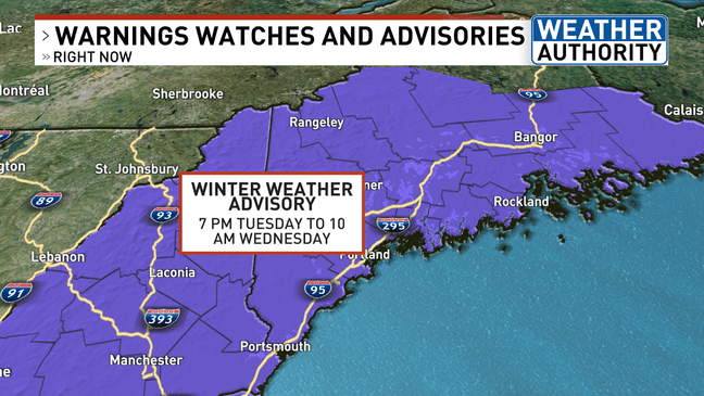 Snow, freezing rain impacts travel in Maine on Wednesday