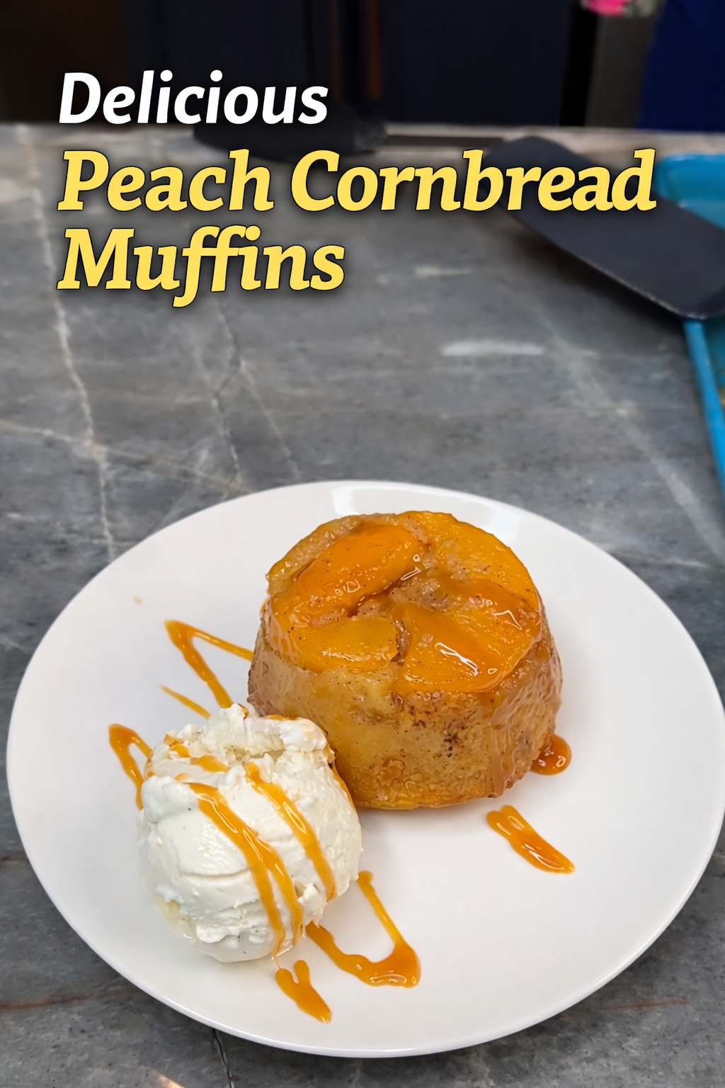 Delicious peach cornbread muffins from scratch