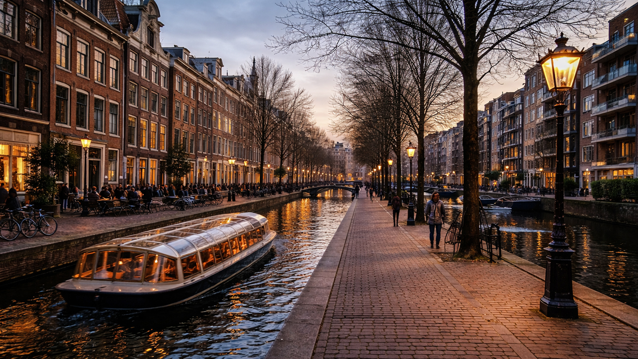 Den här kvällsutsikten gör Amsterdam oförglömlig