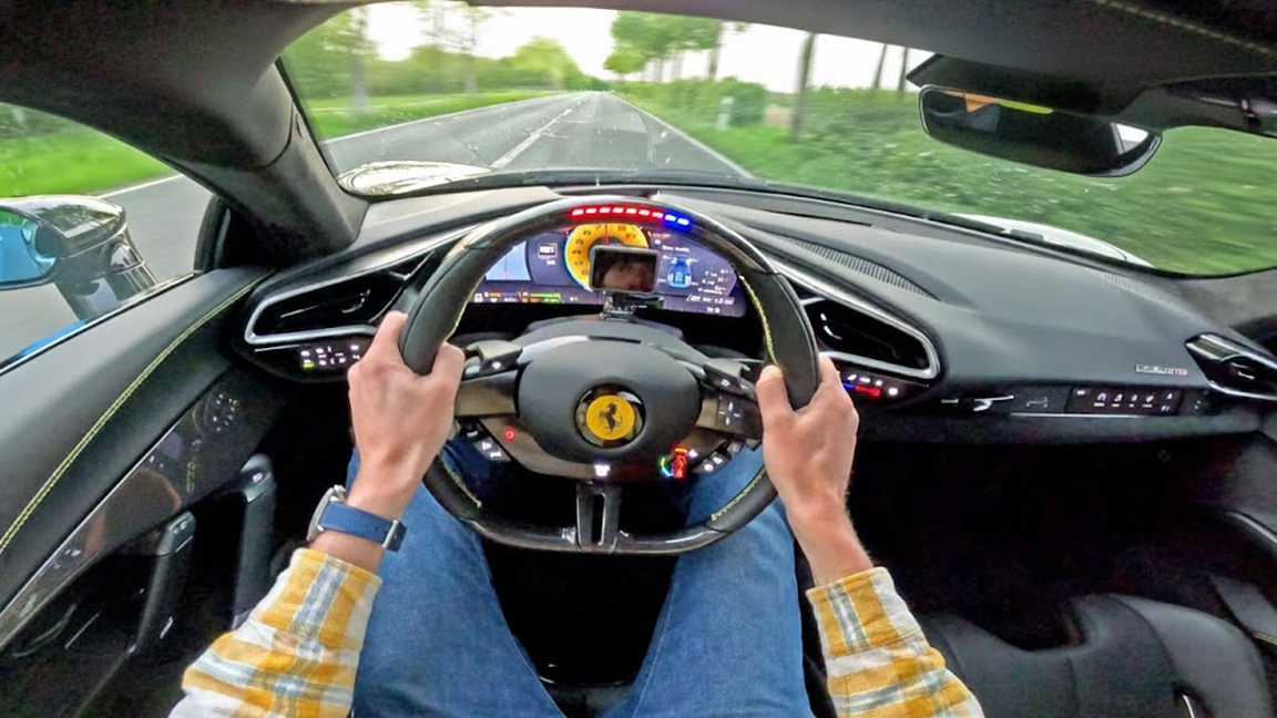 Ferrari 296 GTB evening drive with 830HP V6 hybrid