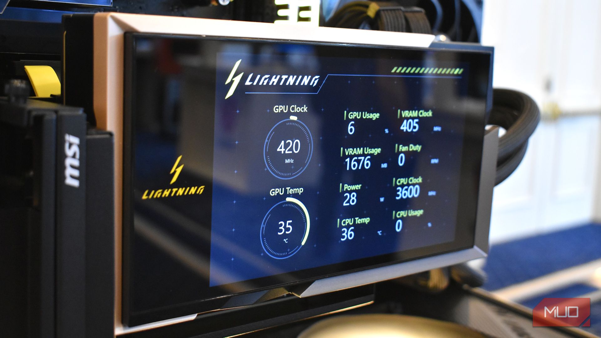 MSI's super-powered RTX 5090 32G Lightning Z has a huge integrated display