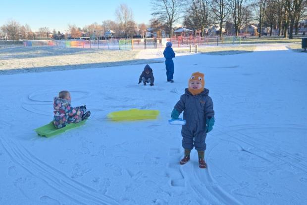 Warrington children enjoy snow day fun – in pictures