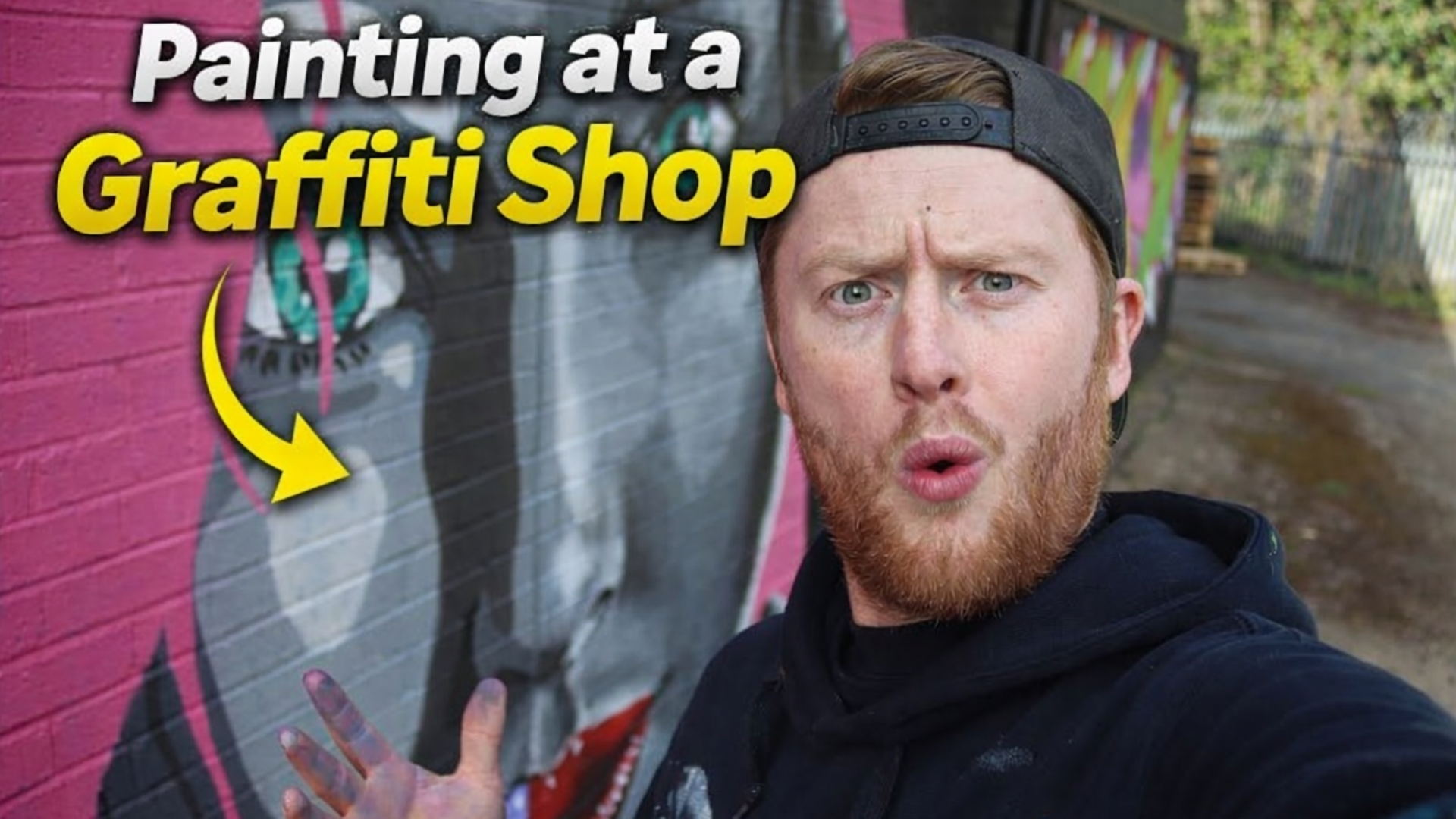 Painting at a graffiti shop - unlimited paint, wild art creations