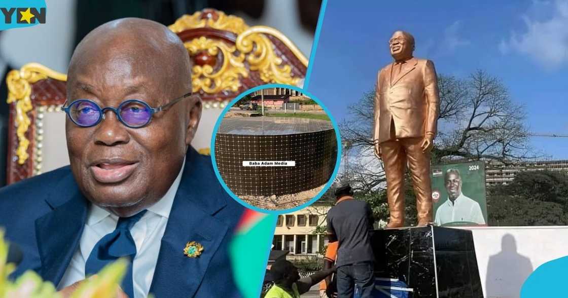 Nana Akufo-Addo's statue at Sekondi Hospital roundabout dismantled ...