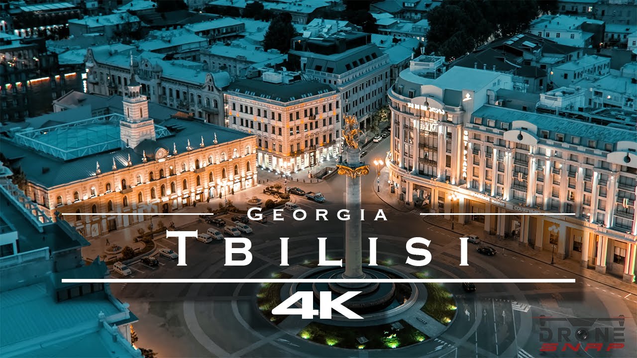 Tbilisi Georgia stunning 4K drone aerial over the historic capital