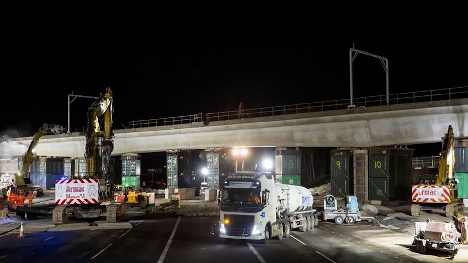 Bridge demolished overnight with traffic back to normal within hours