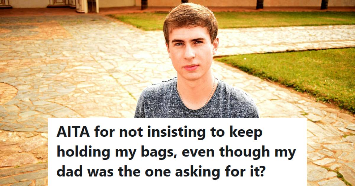 Teen let his father take the grocery bags when he offered, but his ...