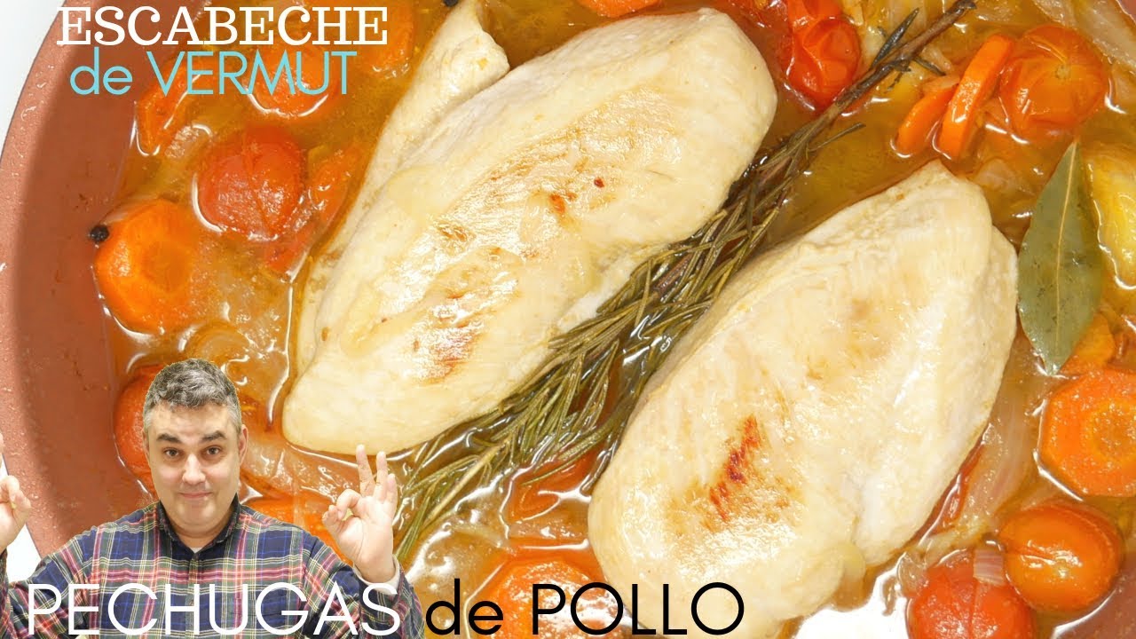 Escabeche de pollo al vermut | Pechuga fácil