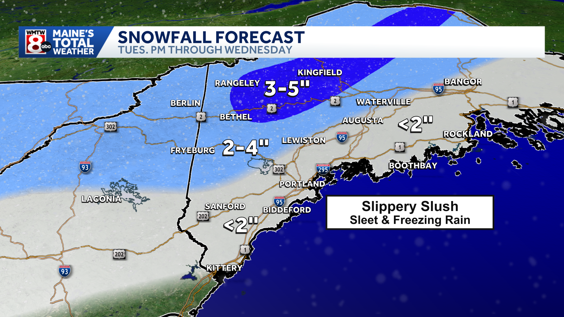 Snow, sleet and freezing rain for Maine's Wednesday morning commute