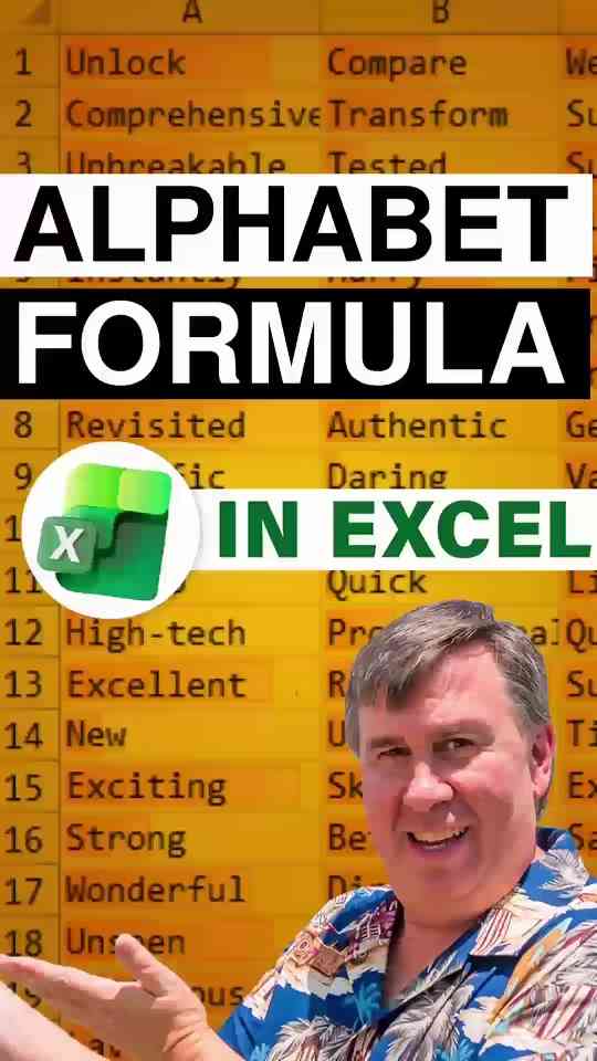 Excel: Generate the alphabet with one formula (upper and lowercase)