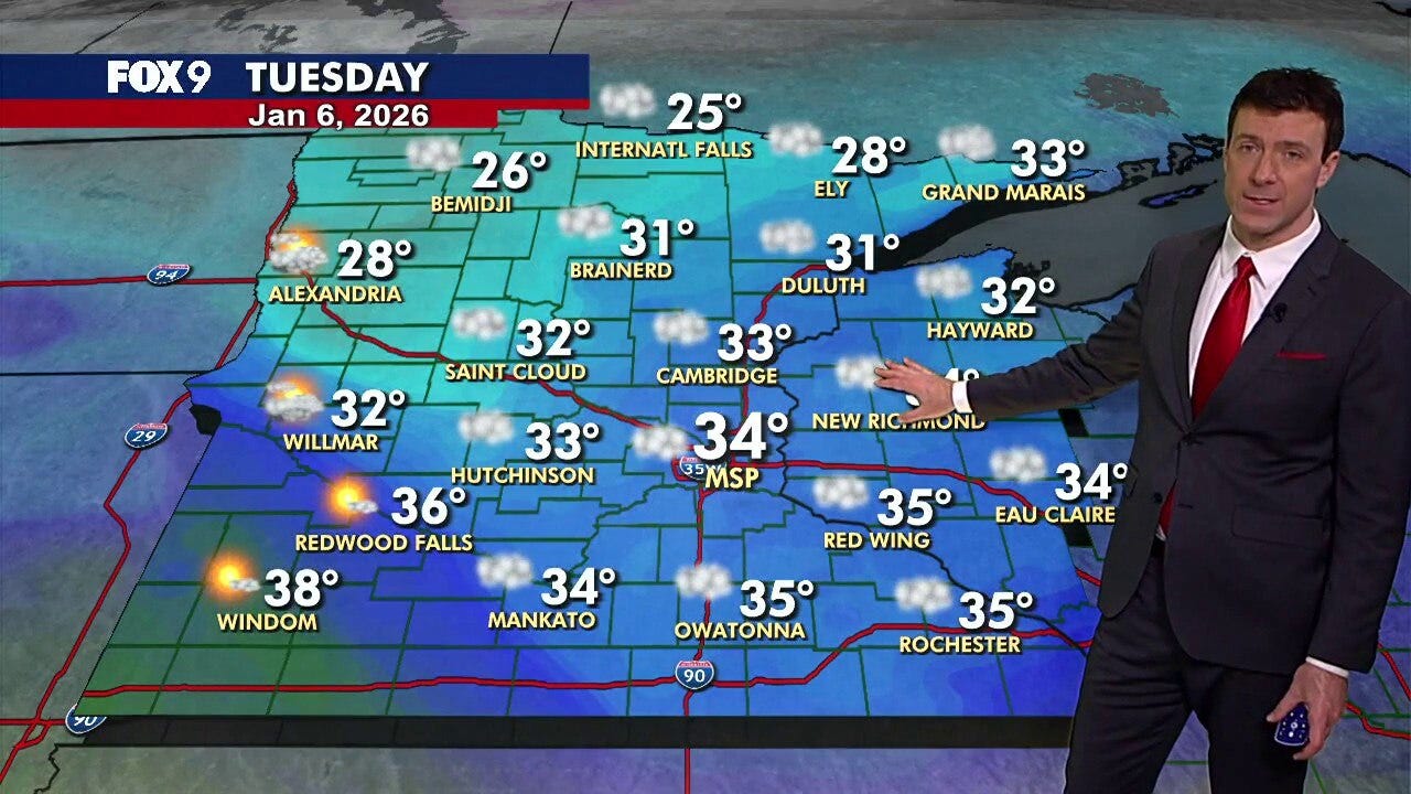 MN weather: Rain, freezing rain exits for quiet Tuesday