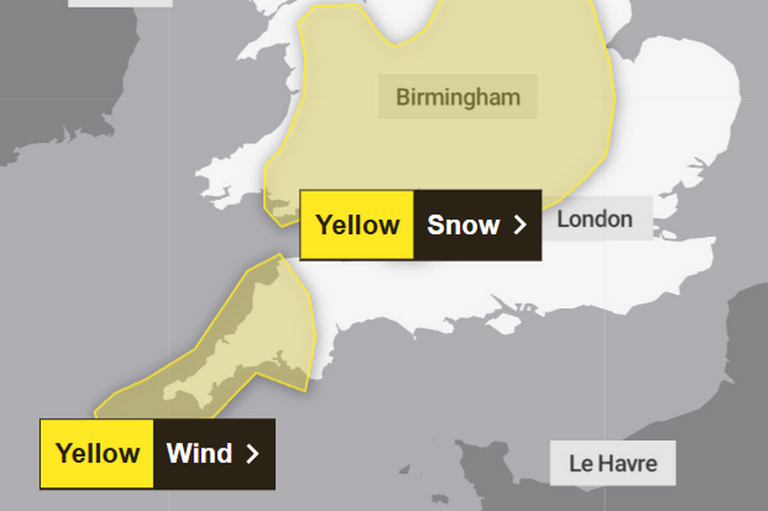 Met Office maps show 280-mile wall of snow as Storm Goretti to batter UK
