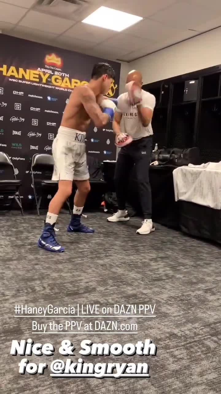 Ryan Garcia getting warmed up and ready for Devin Haney fight🔥