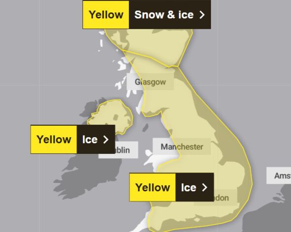 Met Office issues new 10-hour weather warnings for 132 areas - full list