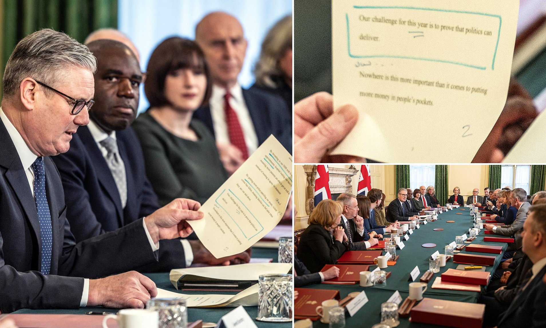Robotic PM reads out 'rousing' note to grim-faced Cabinet urging them ...