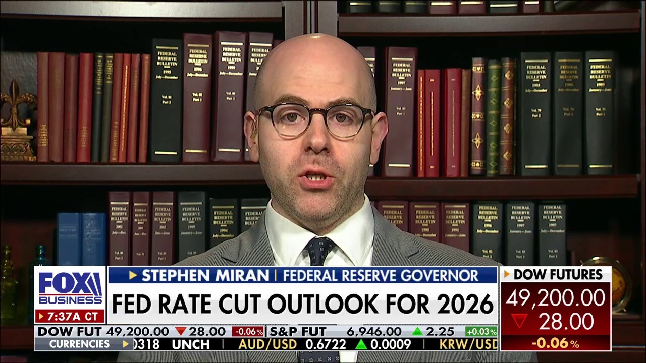 Fed Governor Miran argues more than 100 basis point cut is justified in ...