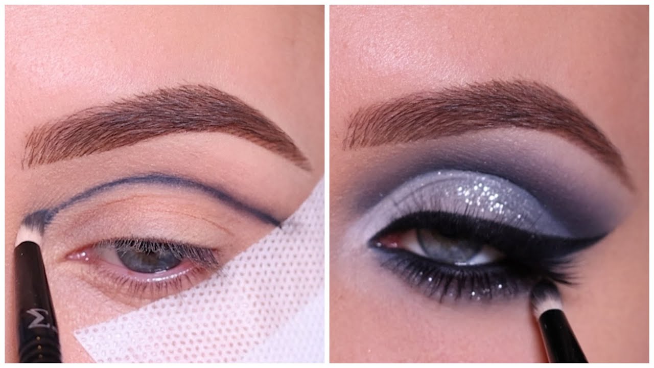 Glamorous smokey glitter eye makeup tutorial for special occasions