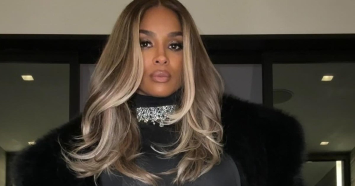Ciara does luxe chic right in fitted catsuit & fur coat
